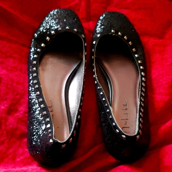 n by Nicole Miller | Shoes | Sparkly Black Flats With Studs See Pics ...